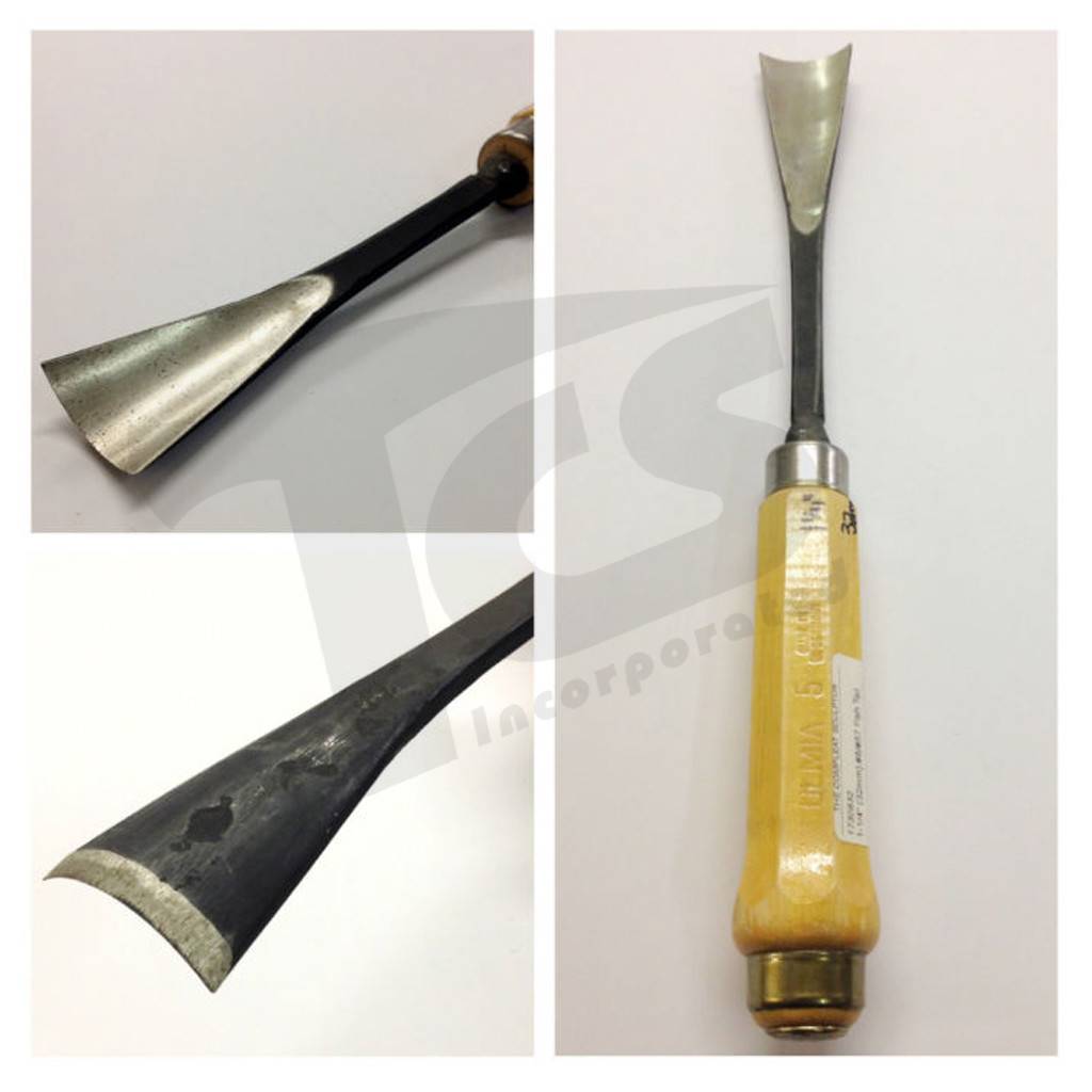 #8/#57 Fish Tail Wood Gouge 1-1/4" (32mm) - The Compleat Sculptor – The Compleat Sculptor, Inc