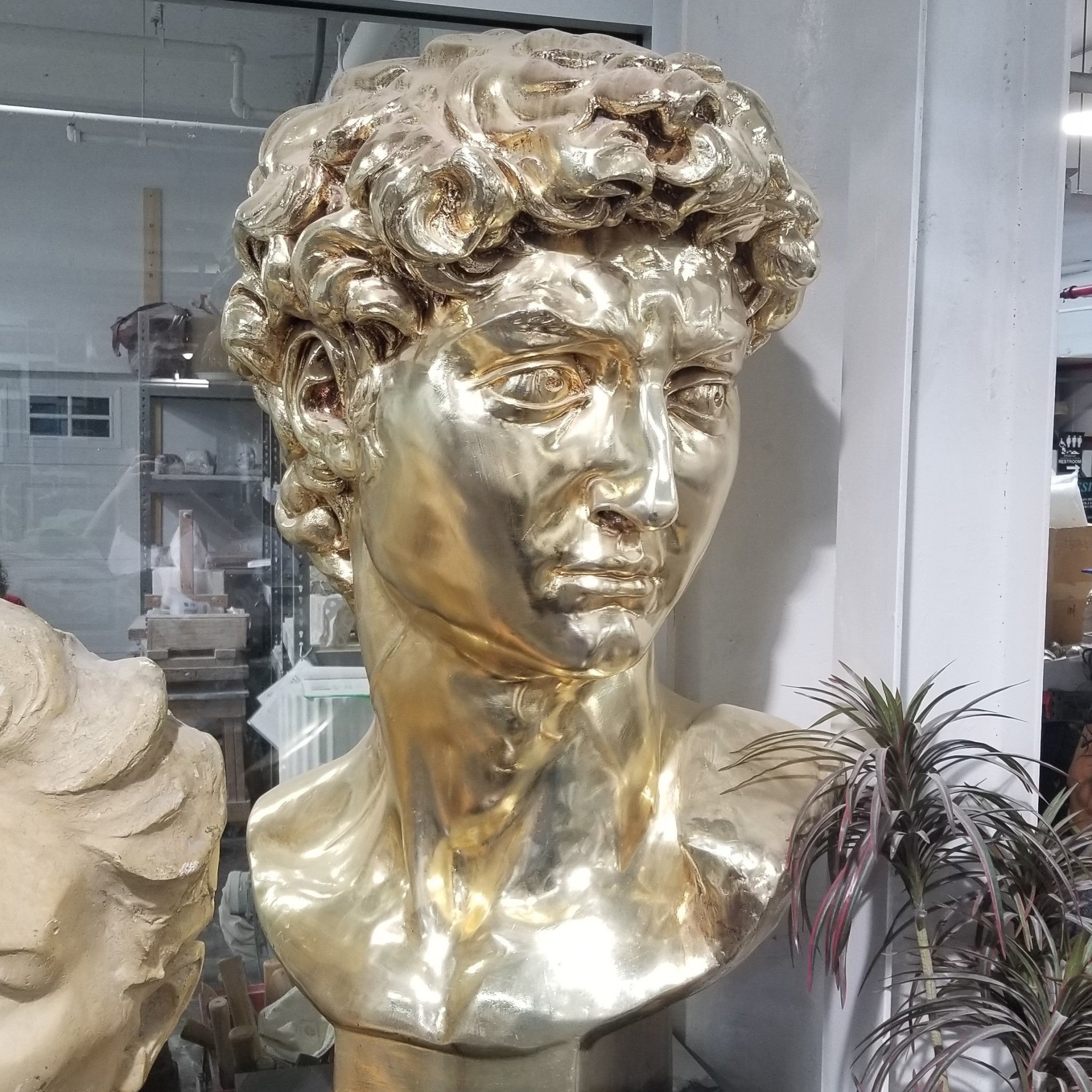 Chrome David Bust 48'' – The Compleat Sculptor, Inc