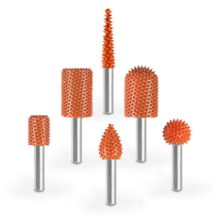 1/4" Starter Kit Orange Ex-Coarse Grit Burr 1/4" Shank 6pc – The ...
