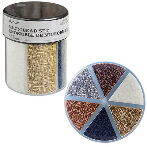 6-Color Microbeads Caddy Metallics – The Compleat Sculptor, Inc