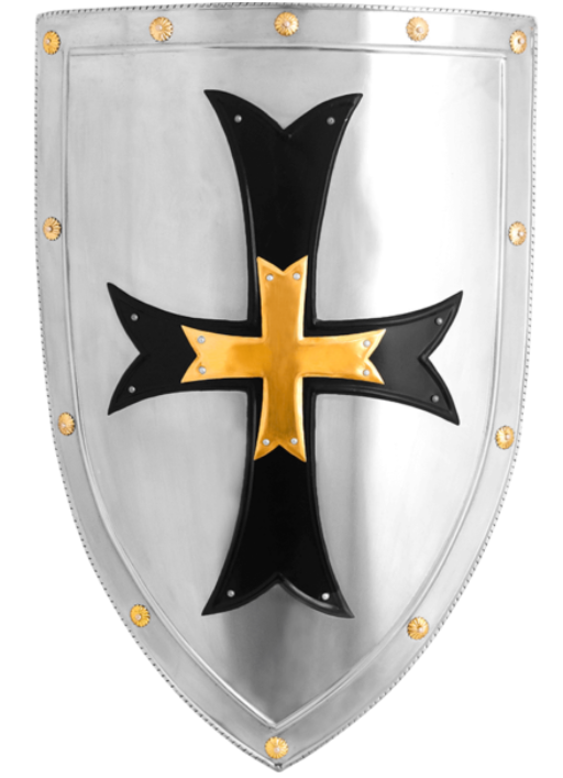 Crusader Shield Decorated Steel – The Compleat Sculptor, Inc