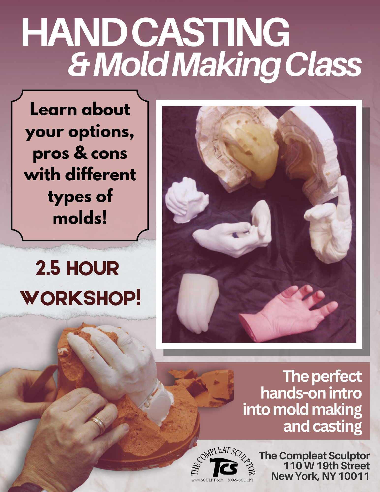 Corporate Hand Casting & Mold Making Experience up to 8 People – The Compleat Sculptor, Inc
