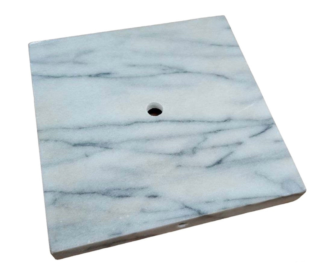 Black & White Marble Base 7x7x3/4 Center Hole Lamp Base – The Compleat ...